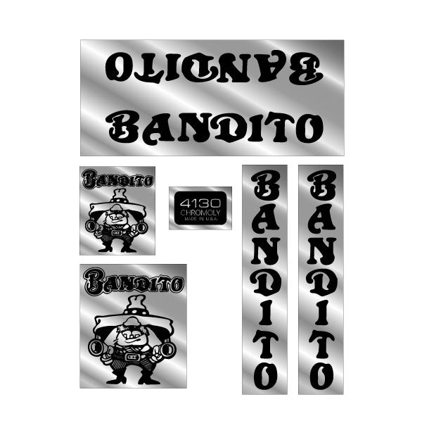 Bandito - Black on Chrome decal set | BMX Products USA
