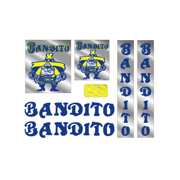 Bandito - Blue and Yellow "die cut downtube decals" on Chrome decal set ...