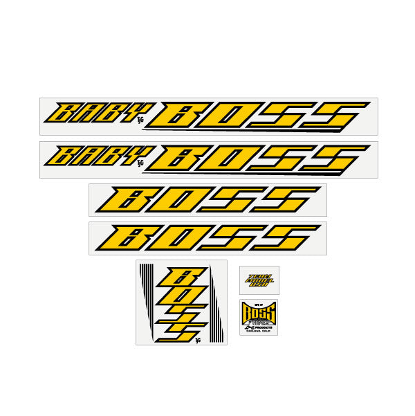 BOSS Racing - Baby Boss - Early - Yellow decal set | BMX Products USA