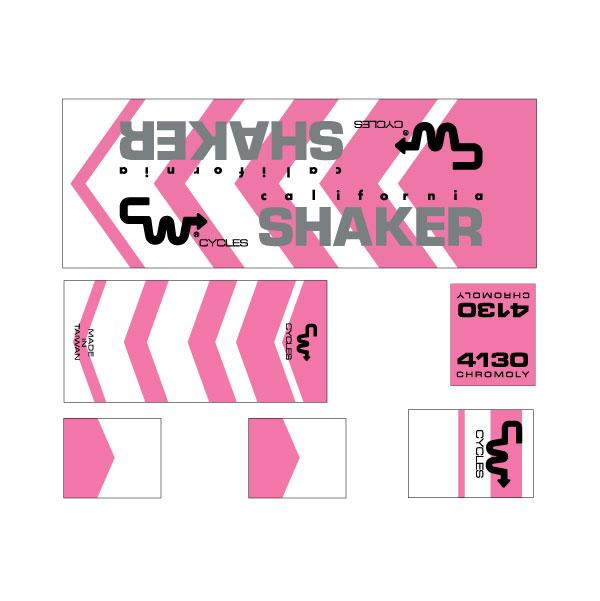 CW - California Shaker - Pink on white decal set | BMX Products USA