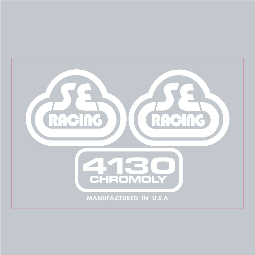 SE Racing 4130 seat mast decal - white/clear | BMX Products USA