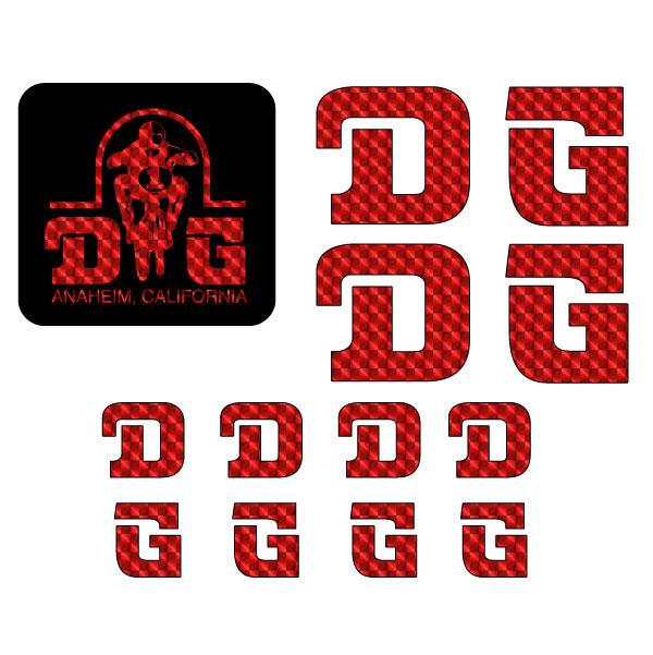 DG - CURVED D decal set - RED PRISM | BMX Products USA