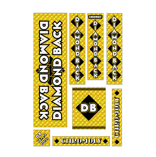 1981-82 Diamond Back - Medium Pro Gold DB decal set | BMX Products USA