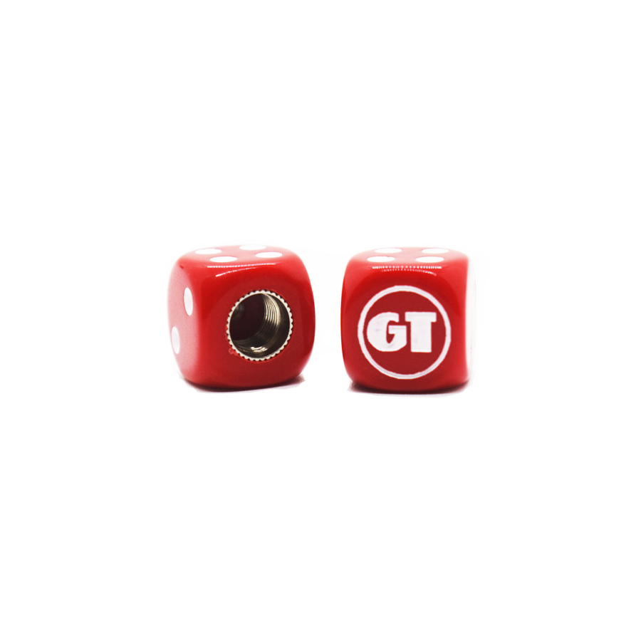 GT BMX Dice Tire Valve Caps (Pair) - Red | BMX Products USA