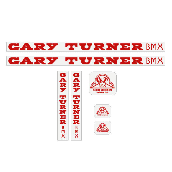 GT - Gary Turner - Gen 1 - Red on Clear - decal set | BMX Products USA
