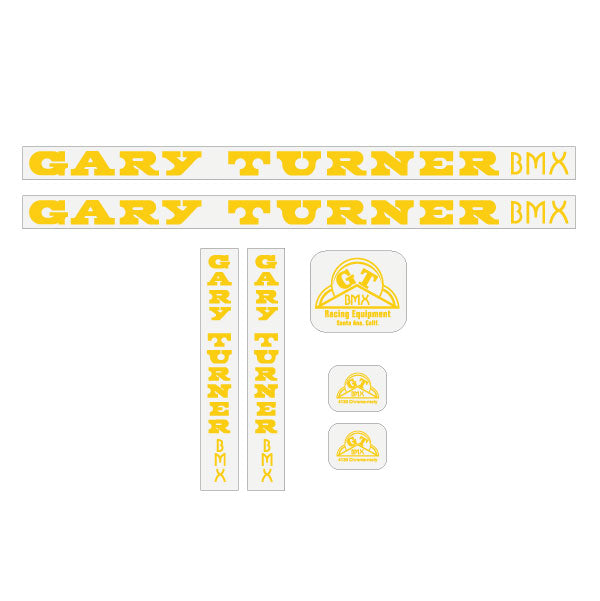GT - Gary Turner - Gen 1 - Yellow on Clear - decal set | BMX Products USA
