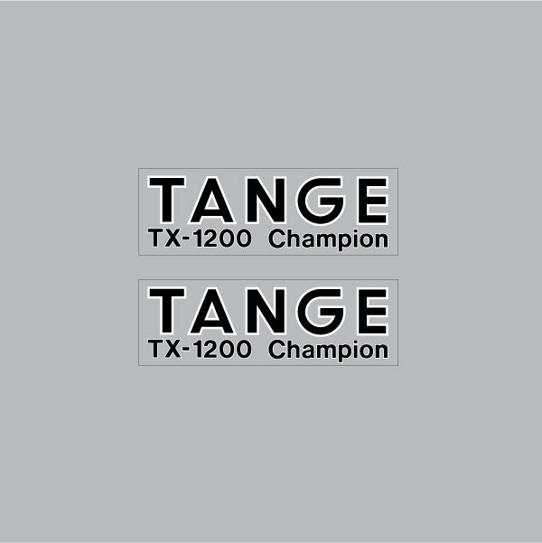 Tange TX1200 black with white outline clear fork decals | BMX Products USA
