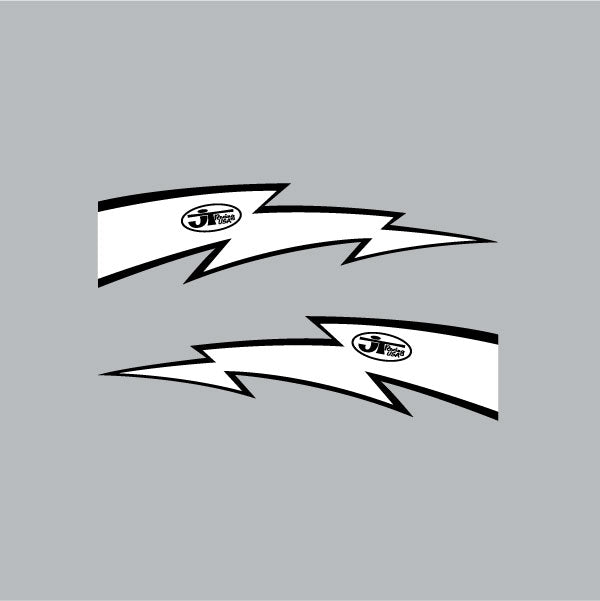 JT Racing - LIGHTNING BOLT - Reversed White & Black decal set | BMX ...