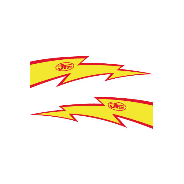 JT Racing - LIGHTNING BOLT - Red & Yellow decal set | BMX Products USA
