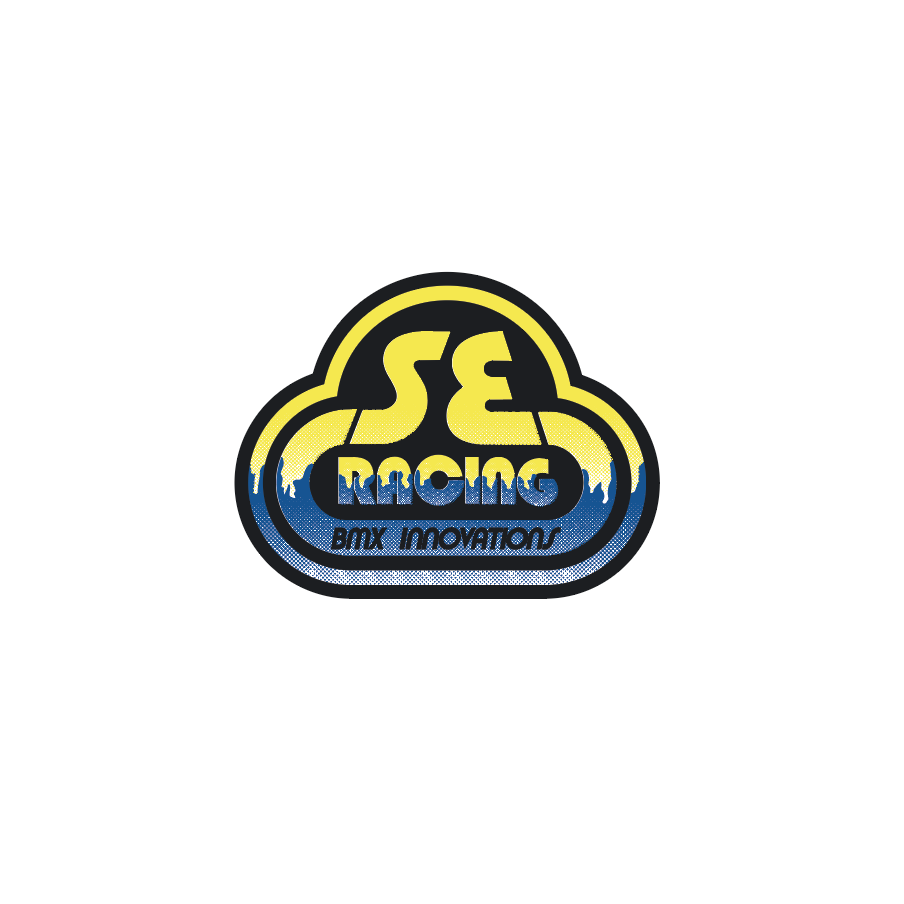 SE Racing head tube decal - Drippy Font - Yellow/Blue/Black | BMX ...