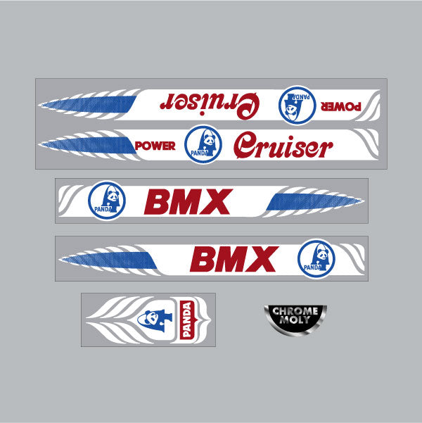 Panda - Power Cruiser BMX on clear Decal set | BMX Products USA
