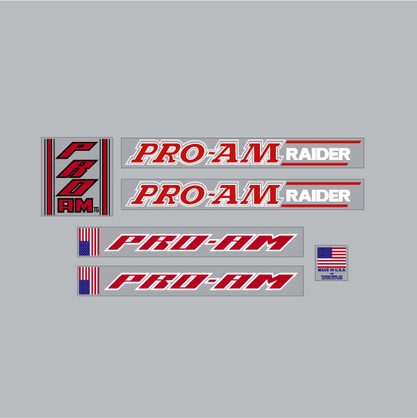 Panda - Pro-AM RAIDER - Black, Red & White on clear Decal set | BMX ...