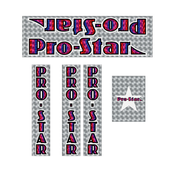 Pro Star by Diamond Back - Red & Blue on PRISM decal set | BMX Products USA