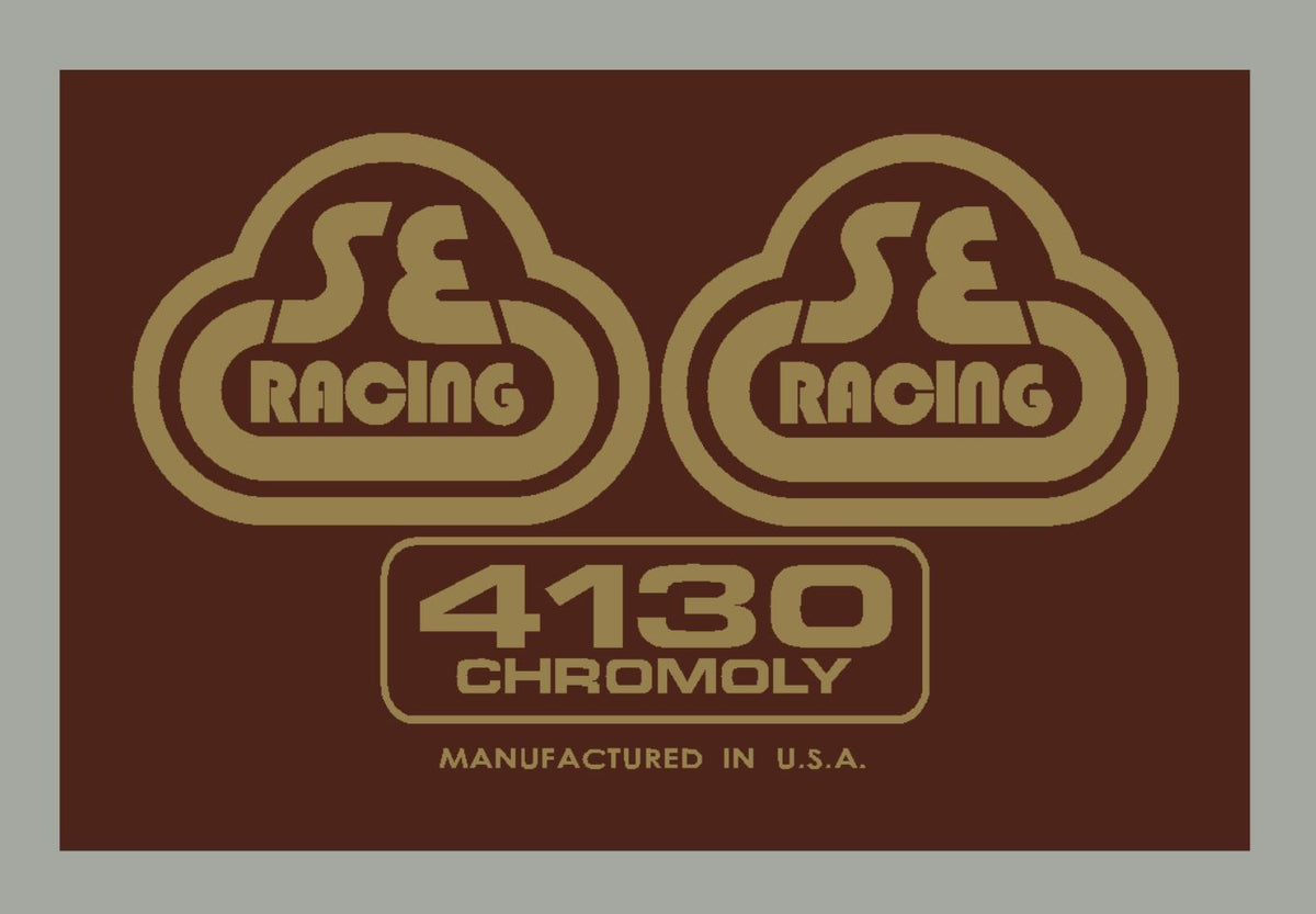 SE Racing - Seat tube decal - 4130 brown with gold | BMX Products USA