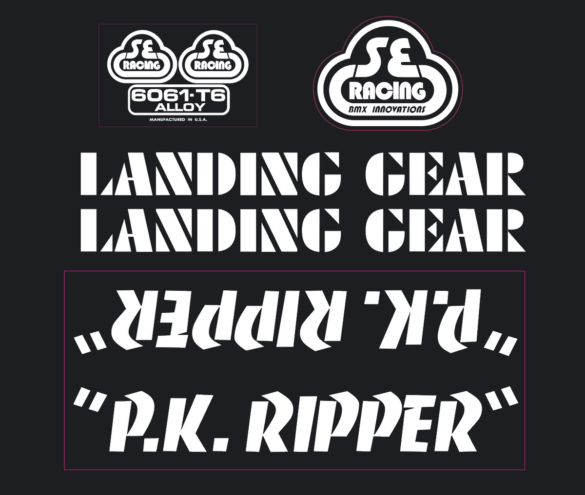 SE Racing - P.K. Ripper Decal set - white | BMX Products USA