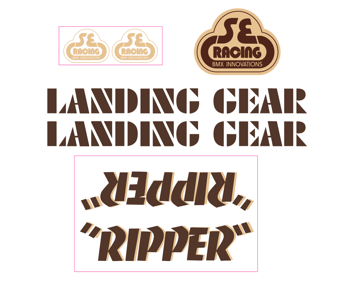 SE Racing - Ripper Decal set - brown w/tan shadow | BMX Products USA