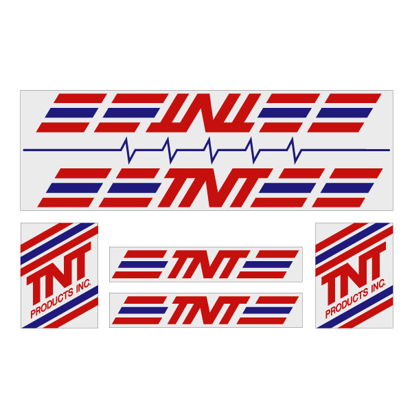 TNT - red & blue Longfellow XL clear decal set | BMX Products USA