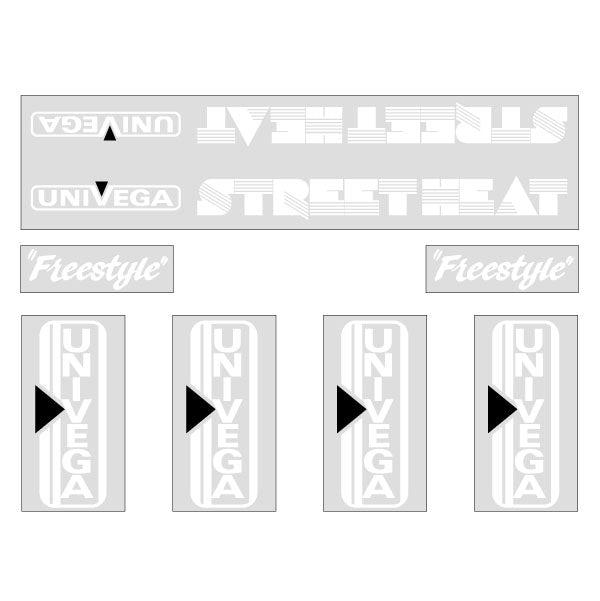1988 Univega - Street Heat white on clear decal set | BMX Products USA