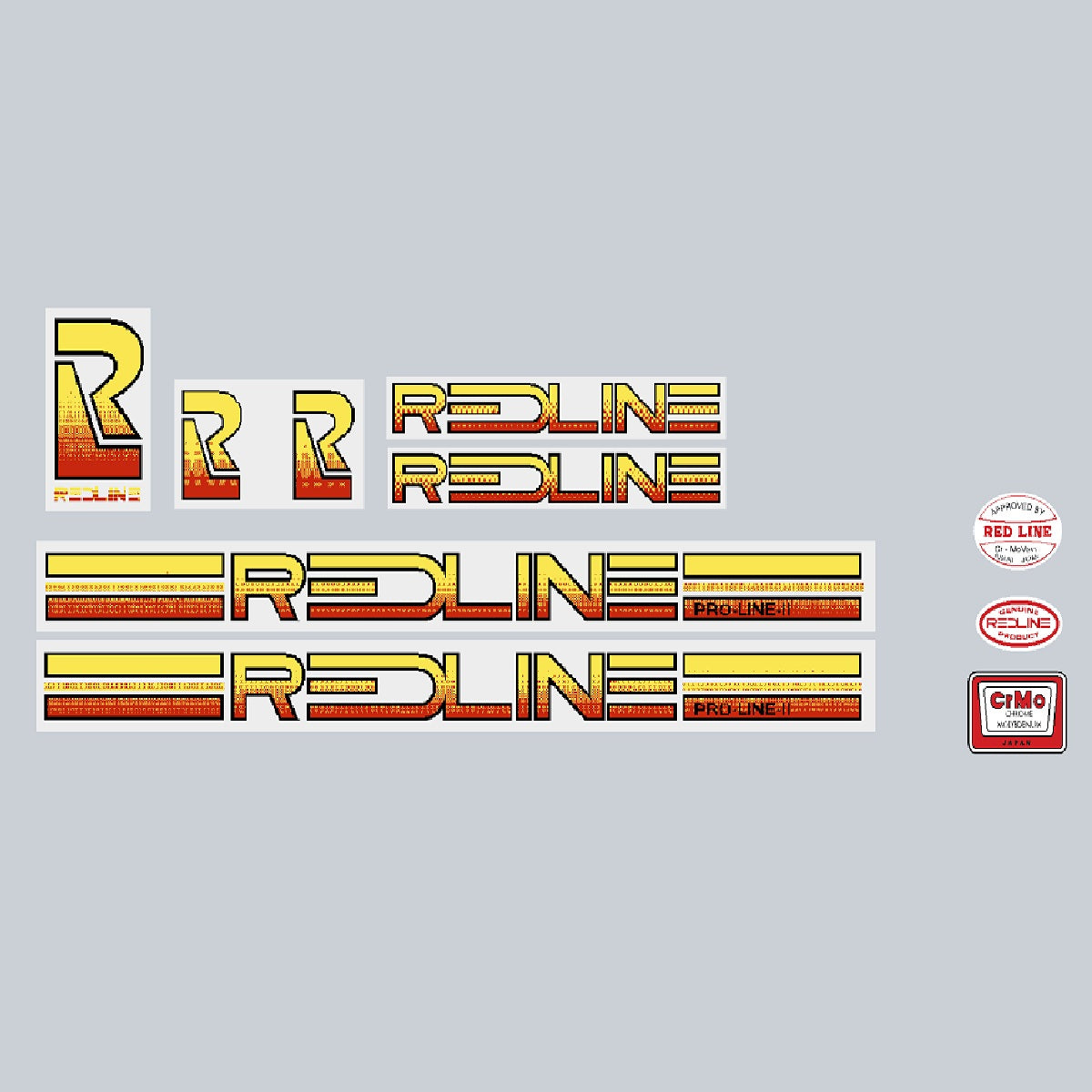 Custom Redline Pro-Line-II late font decal set | BMX Products USA