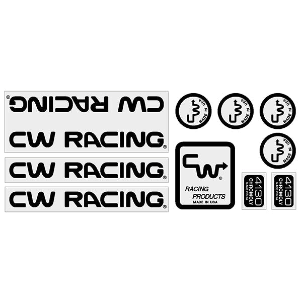 CW - "Standard" Black on clear Decal set | BMX Products USA