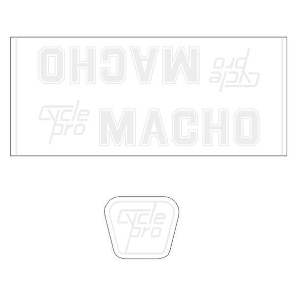 Cycle Pro - MACHO - White on clear decal set | BMX Products USA