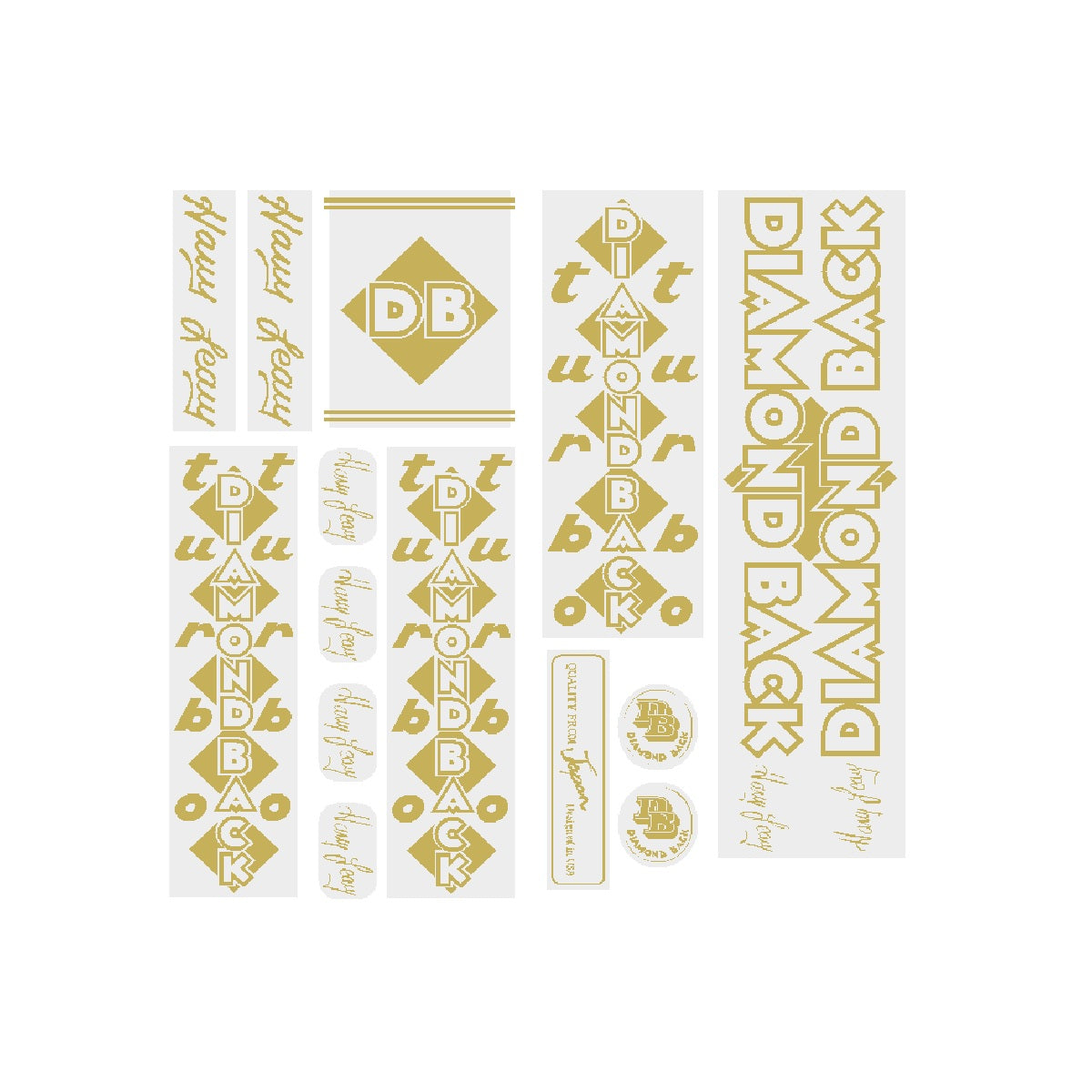 Diamond Back - Harry Leary Turbo DB decal set - gold chrome | BMX ...