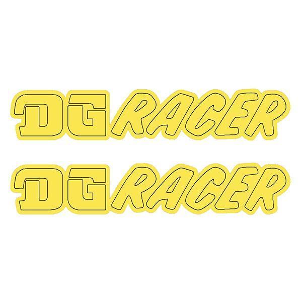 DG - Racer decal pair - yellow - DIECUT | BMX Products USA