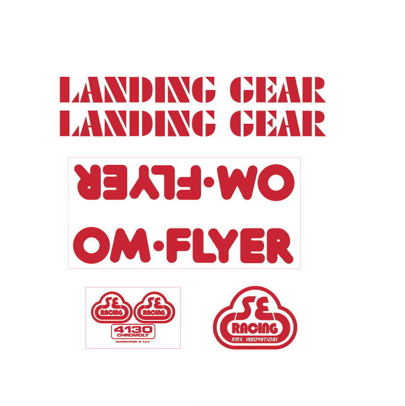 SE Racing - OM Flyer Decal set - red on clear | BMX Products USA