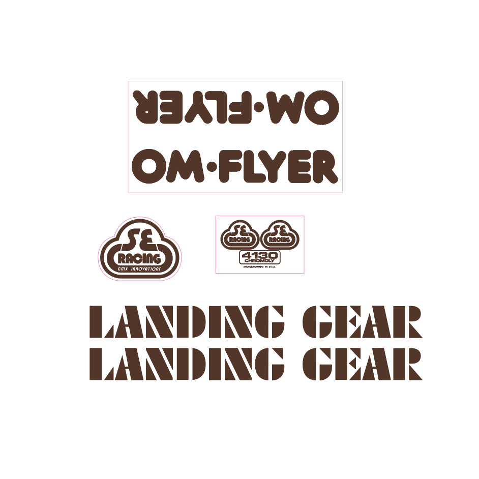 SE Racing - OM Flyer Decal set - brown on clear | BMX Products USA