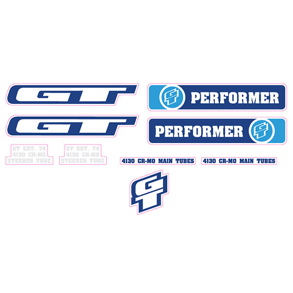 2008 GT BMX - Performer Light and Dark blue Clear decal set | BMX ...