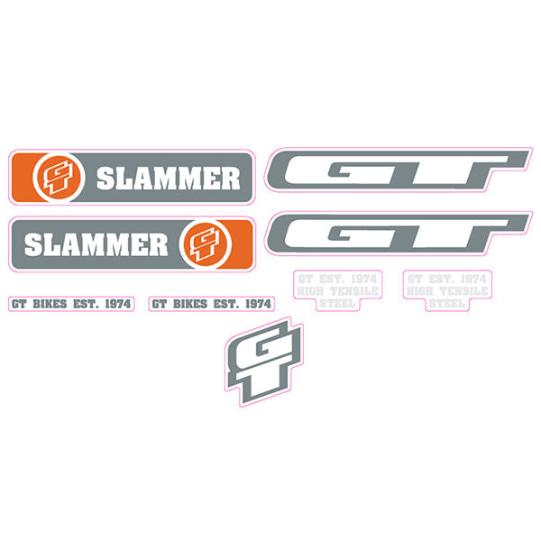 2008 GT BMX - Slammer Orange Grey Clear decal set | BMX Products USA