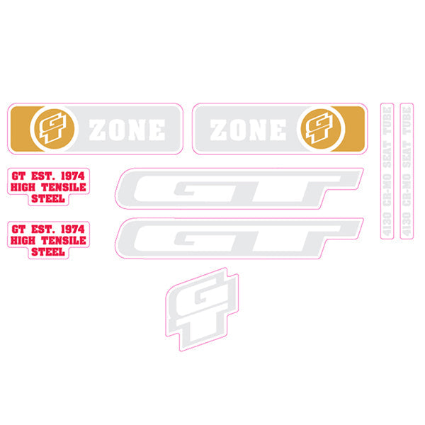2008 GT BMX - Zone Orange Grey Clear decal set | BMX Products USA