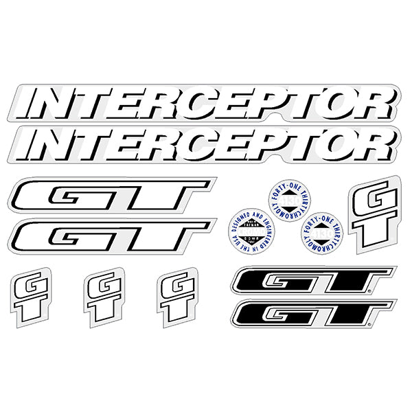 1992 GT BMX - Interceptor - for Red frame - decal set | BMX Products USA