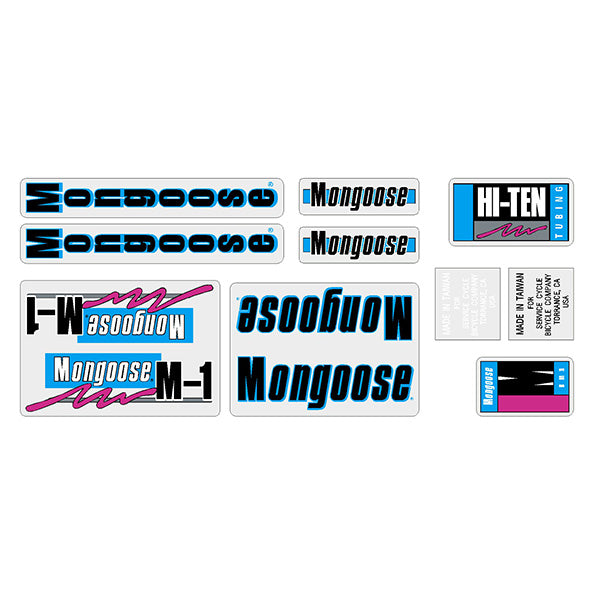 1989 Mongoose - M1 for White, Red or Chrome frame Decal set | BMX ...