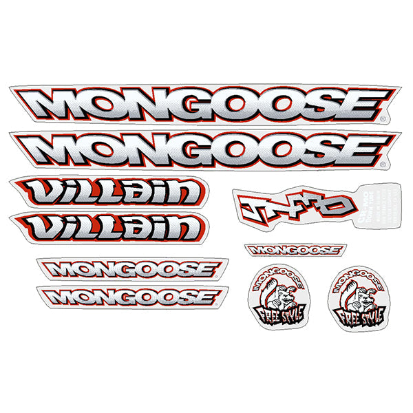 1997 Mongoose - Villain for Blue (Black sky) frame - Decal set | BMX ...