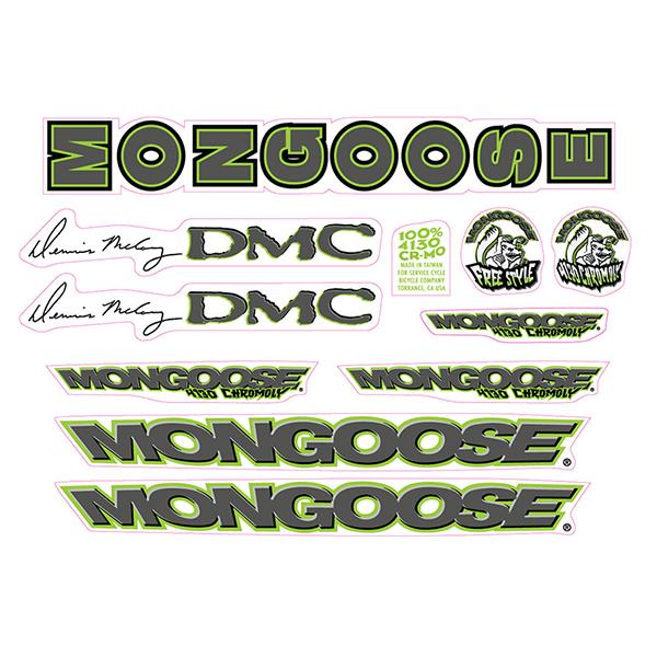 Mongoose - 1998 DMC - Lime Green Grey Black - Decal set | BMX Products USA