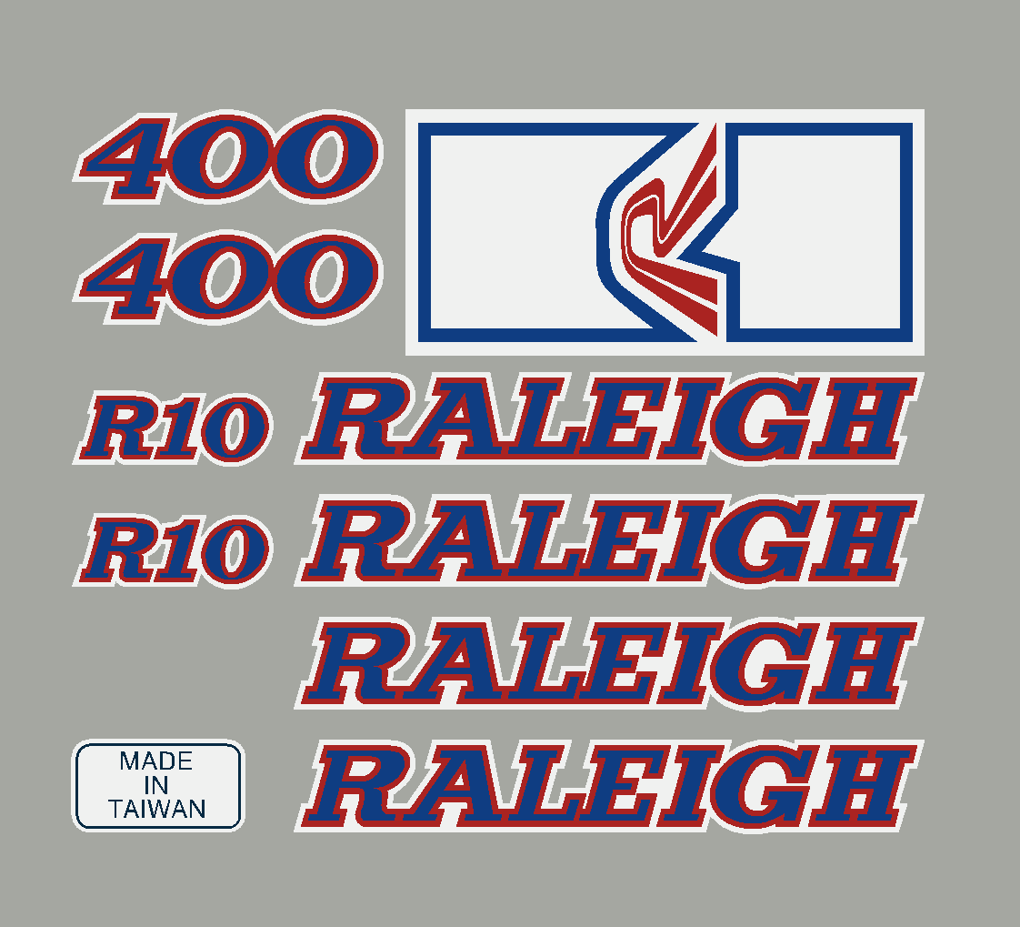 Raleigh - R10 - BLUE RED decal set | BMX Products USA