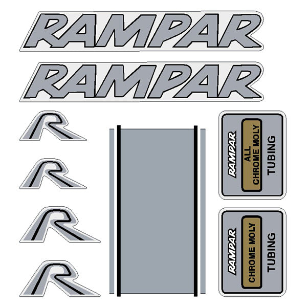 Rampar BMX - BMX Products Inc made - for Candy frame decal set - Silver ...