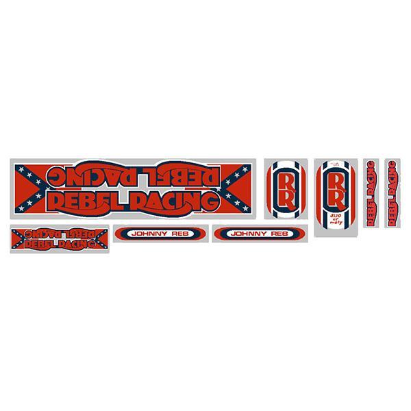 Rebel Racing - gen 2 Johnny Reb on chrome decal set | BMX Products USA