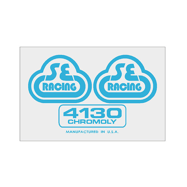 SE Racing - Seat tube decal - 4130 BLUE on clear | BMX Products USA